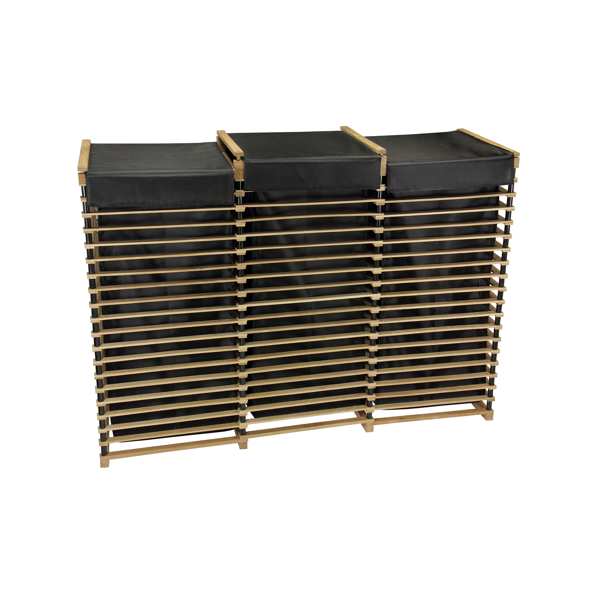 Oak Folding Slat Wood Laundry Sorter